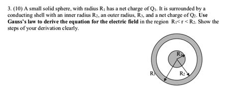 3 10 A Small Solid Sphere With Radius Ru Has A Net Charge Of Q1 It Is