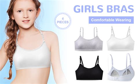 Yuffqopc 4 Piece Bustier Girls Sports Bras Teens Underwear Girls