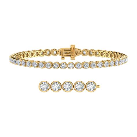 5 Carat Diamond Tennis Bracelet In 14k Yellow Gold 7 Inch I1 I2