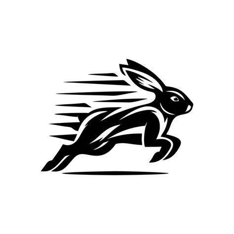 Logos De Conejo Es Correr Negro Conejito Corriendo Logo Concepto