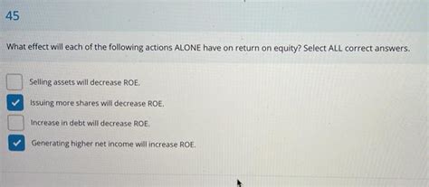 Solved What Effect Will Each Of The Following Actions Chegg