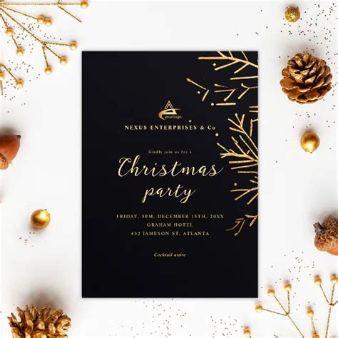 Elegant Corporate Christmas Party Business Holiday Invitation Zazzle