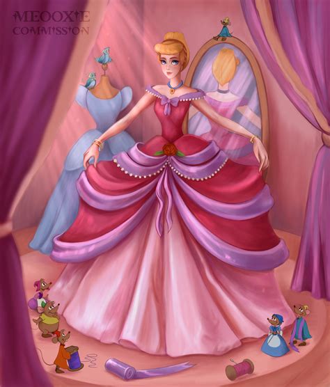 Cinderella In Pink Dress Commission By Meooxie On Deviantart