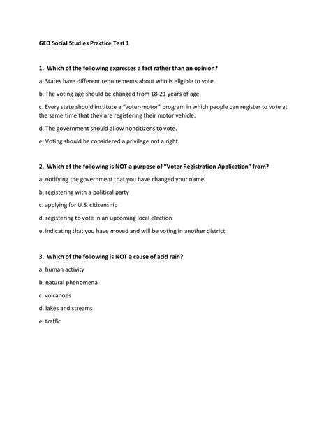 Ged Social Studies Practice Test 1 Schemes And Mind Maps Law Docsity