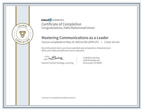 Hafiz Muhammad Umair On Linkedin Certificate Of Completion
