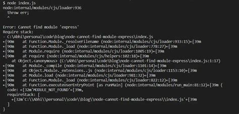 How To Fix Cannot Find Module Express In Nodejs