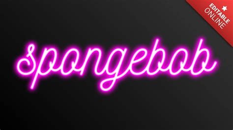 Spongebob 3d Neon Pink Text Effect Generator