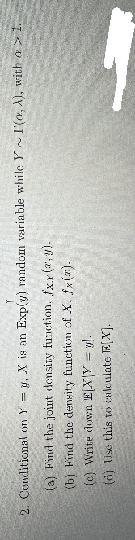 Solved Conditional On Yyx ﻿is An Expy ﻿random Variable