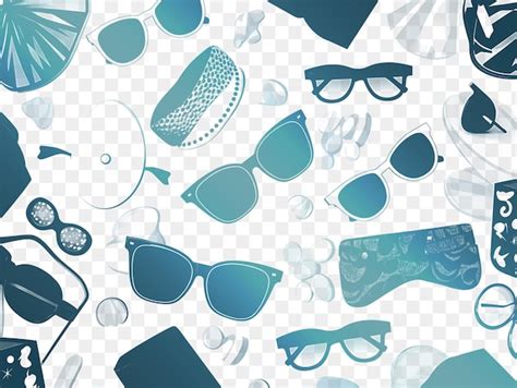 Premium Psd A Collection Of Sunglasses And Sunglasses On A Checkered Background
