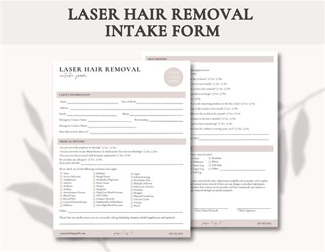 Nail Technician Form Client Intake Form Manicure And Pedicure Form Nail