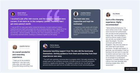Testimonials Grid Section Codesandbox