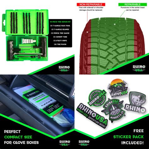 Rhino Usa 14 Piece Compact Tire Repair Kit Conkeys Outdoors