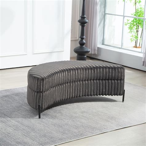 Aortzio Modern Charcoal Storage Bench With Storage 472 In X 246 In X 17 In In The Benches