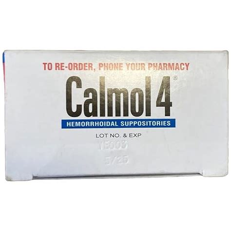 Calmol 4 Hemorrhoidal Suppositories 24 Each Pack Of 5