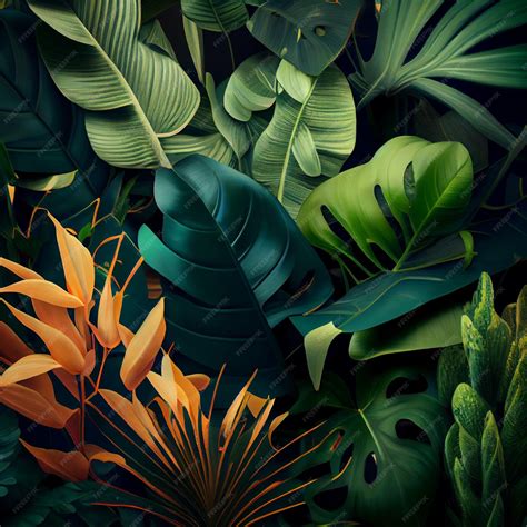 Feuilles Tropicales Fond Jungle Plantes De La Forêt Tropicale Fond D