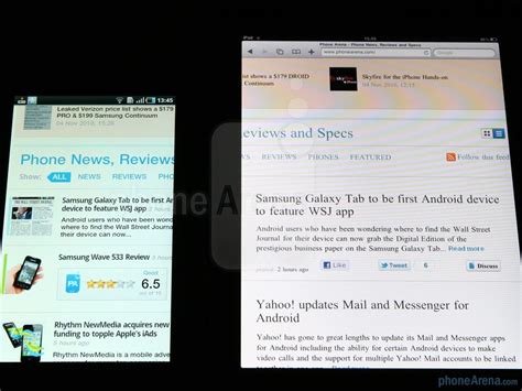 Samsung Galaxy Tab Vs Apple Ipad Phonearena
