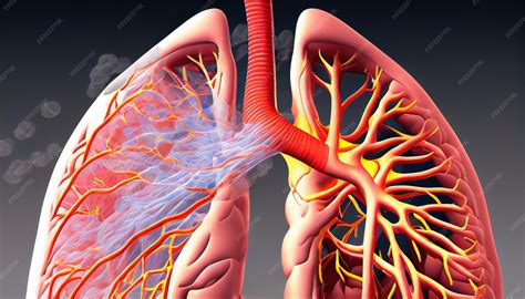 Inflamación Y Constricción De Las Vías Respiratorias Fotorrealismo