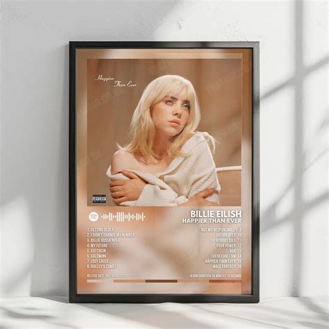Billie Eilish Happier Than Ever Album Cover Poster That Gig