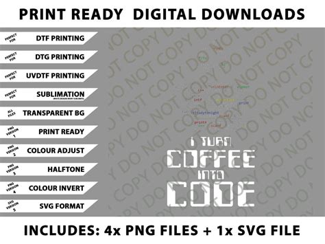 turn coffee into code coder coding programmer it pc t png bundle