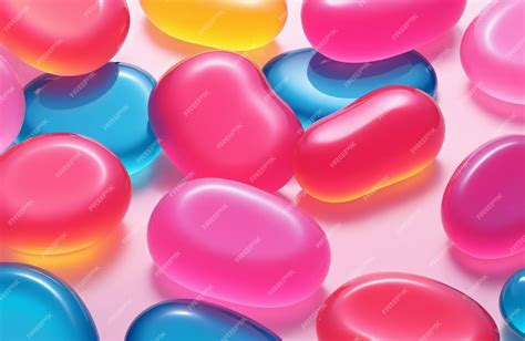 Beautiful Colourful Gummy Candy Blob Background Texture Premium Ai
