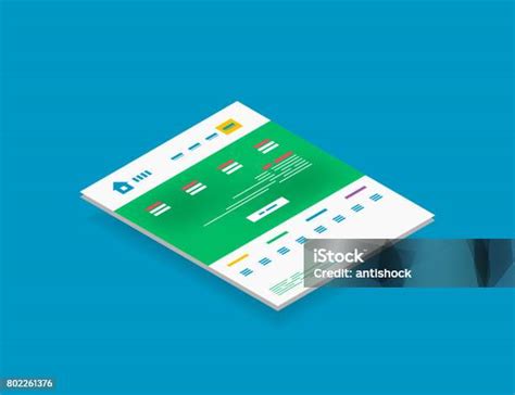 Konsep Isometrik Templat Desain Situs Web Ilustrasi Stok Unduh Gambar
