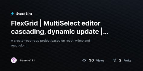 Flexgrid Multiselect Editor Cascading Dynamic Update React