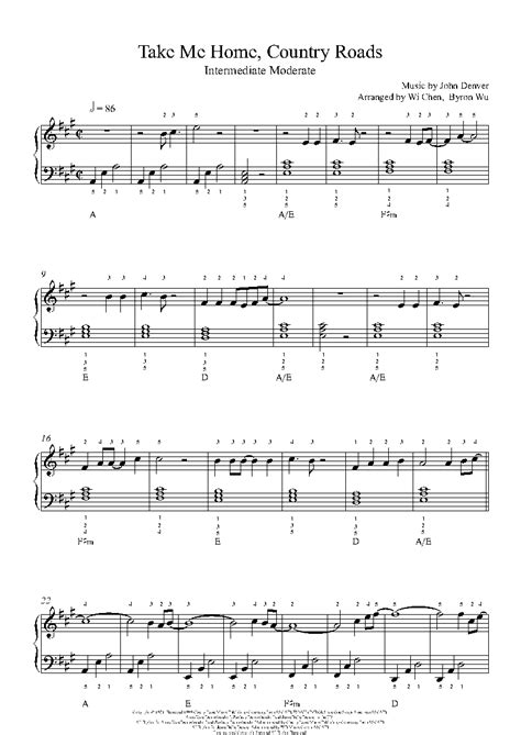Take Me Home Country Roads By John Denver Sheet Music And Lesson