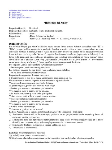 Hablemos De Amor 1 Pdf Amor Día De San Valentín