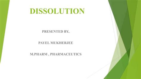 Dissolution And Factors Affecting Dissolution Pptx