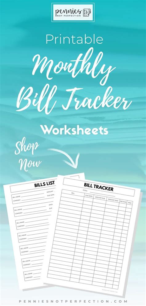 Monthly Bill Tracker Printable Monthly Bills Tracker Neutral Page