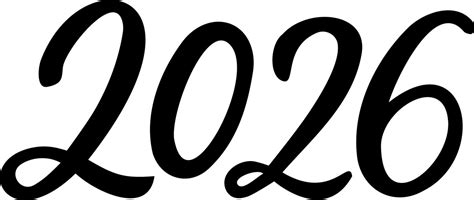 2026 Year Black Handwriting Font White Royalty Free Vector Vectorstock