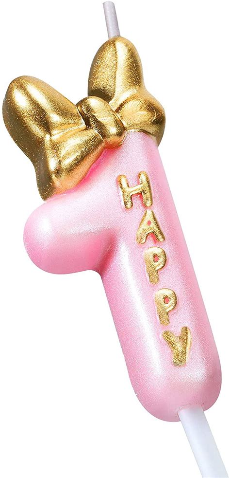 Pink Number 1 Candle Girl Happy Birthday Topper For Birthday Cake