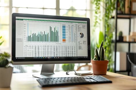 Excel Project Dashboard Concept On All In One Generated AI Stock Illustration Illustration Of