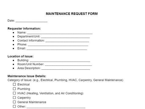 Maintenance Request Form Template Freshdox