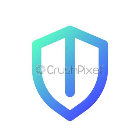 Security Shield Pixel Perfect Gradient Linear Ui Icon Stock Vector