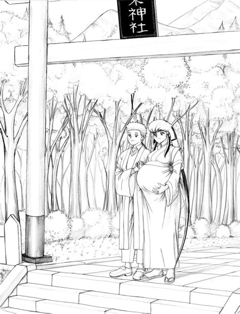 Shadowpencil Masaki Aeka Jurai Masaki Tenchi Tenchi Muyou Highres Couple Forest Hakama