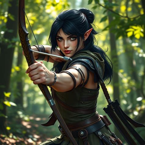 Mystical High Elf Ranger Dark Hair And Eyes