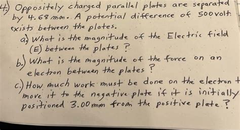 Solved 4 Oppositely Charged Parallel Plates Are Separated