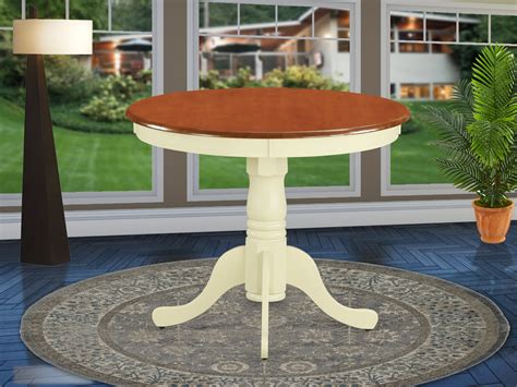 East West Furniture 36 Inch Round Wooden Kitchen Dining Table Small