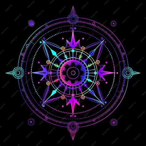 Premium Ai Image A Neon Compass Neon Outlines With Sh Neon Line Design Creative Art Simple And
