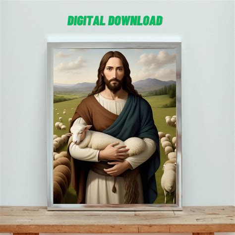 Jesus Leaves The 99 Jesus Art Bible Art Jesus Good Shepherd Wall