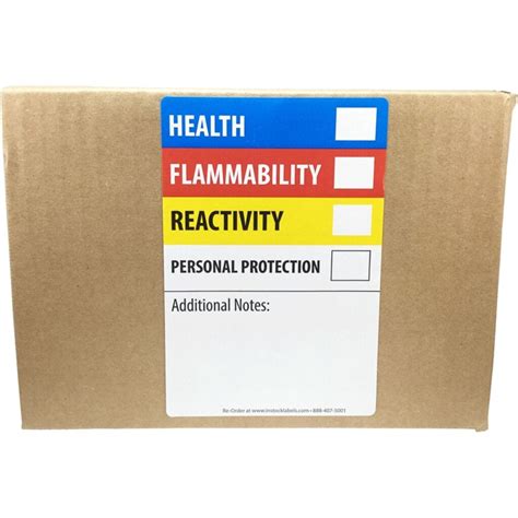 Dot Health Flammability Reactivity Identification Labels