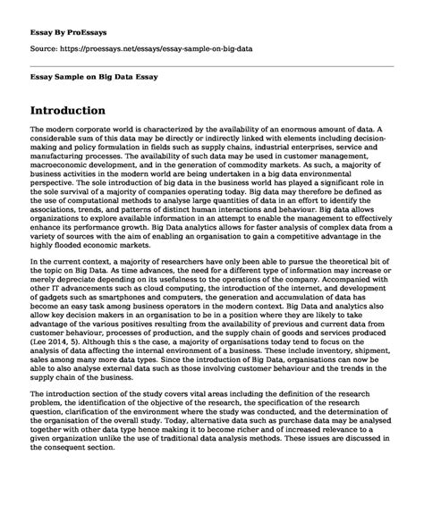 📚 Essay Sample On Big Data Free Essay Term Paper Example