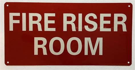 Fire Riser Room Sign Fire Safety Sign Red Reflective Aluminum Rust