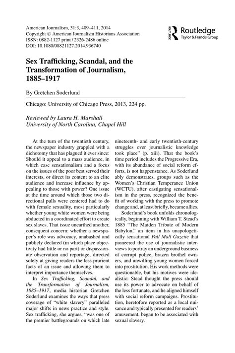 Pdf Sex Trafficking Scandal And The Transformation Of Journalism