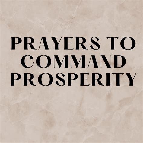 Prayers To Command Prosperity