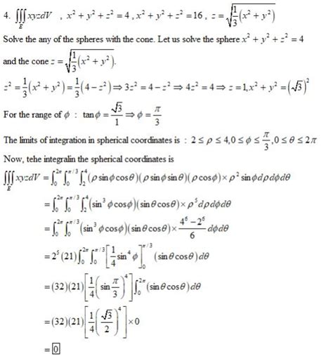 4 using spherical coordinates evaluate the triple integral ry dl
