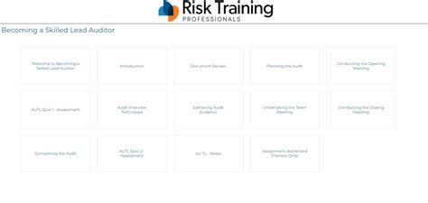 Virtual Training Platform Risk Training Professionals