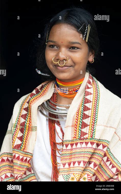 The Image Of Tribal Girls Was Taken In Village Of Odisha India Stock