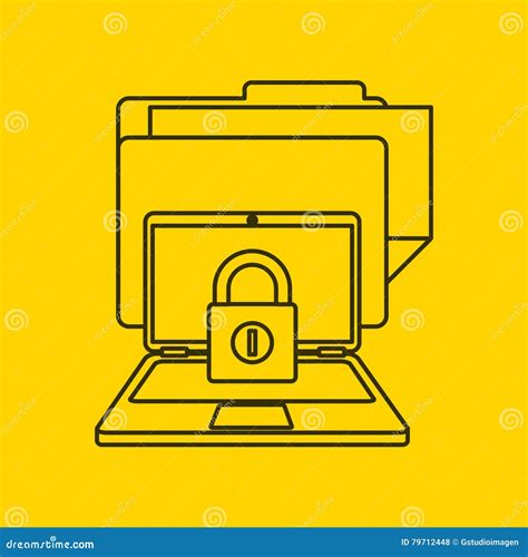 Data Center Security Flat Icons Stock Illustration Illustration Of